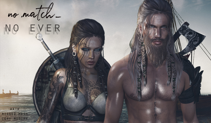 Second Life Marketplace - no.match_ ~ NO_EVER - hair ~ Pack of BLACKS